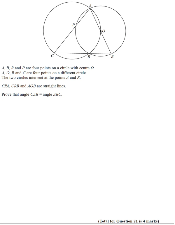 Gcse Maths Test Circle Theorems Edexcel